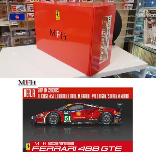 Jual 1:12 Model Factory Hiro Proportion Kit, Ferrari 488GTE Le Mans 24 ...