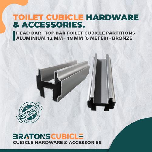 Jual Head Rail Top Bar Aluminium (6 Meter) Cubicle Toilet 12mm-18mm ...