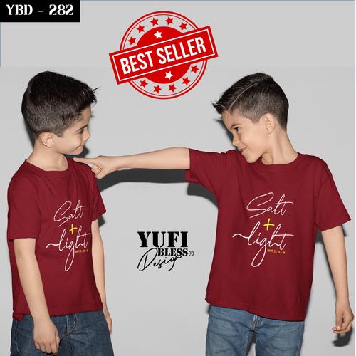 Jual T Shirt/Kaos Rohani Kristen Katolik- SALT + LIGHT - Merah Maroon ...