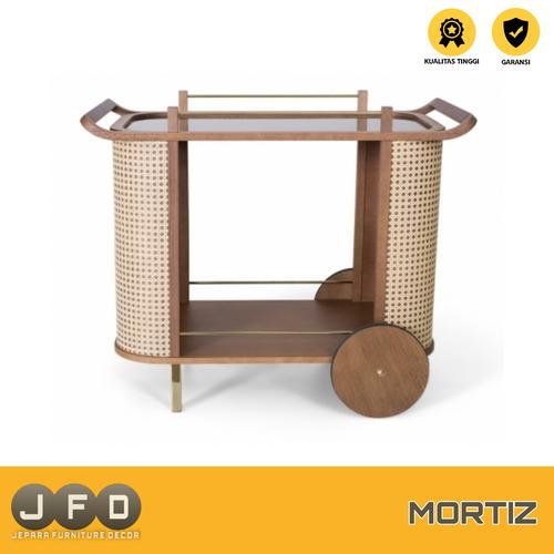 Jual Meja Troli Dapur Makan Meja Troli Rotan Mortiz Bar Cart Table ...