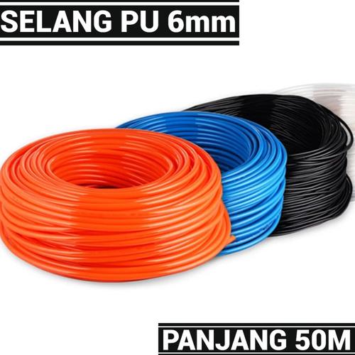 Jual Selang Pu Ukuran 6mm Kualitas Tinggi - Panjang 50 Meter - Hitam ...