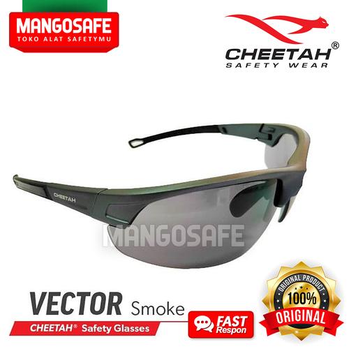 Jual Cheetah Vector Smoke Kacamata Safety Glass Hitam Anti Fog UV ...