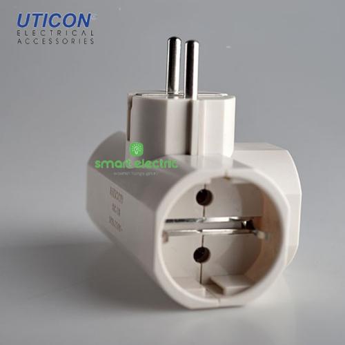 Jual Uticon Colokan Listrik Cabang 3 Steker T Arde SC-38 SC-382 Stop ...