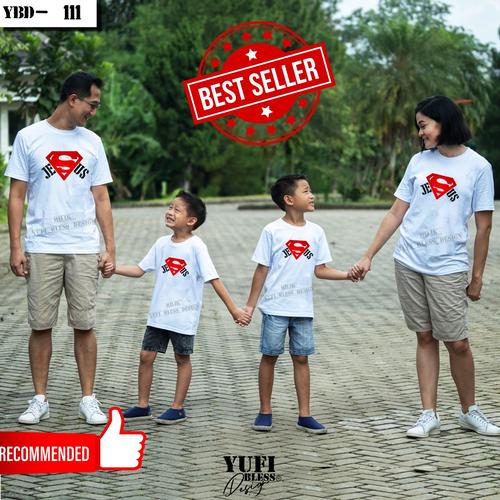 Jual T Shirt/Kaos Rohani Kristen Katolik- JESUS LOGO SUPERMAN - Putih ...