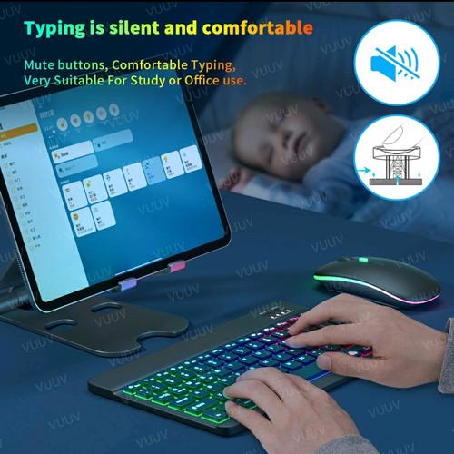 Jual Keyboard Bluetooth LED RGB Backlight Gaming IOS Ipad Tablet ...