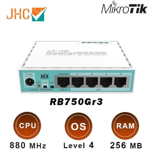 Jual MikroTik RB750Gr3 (hEX) Router 5 Port Gigabit RB750 GR3 HEX/ RB ...