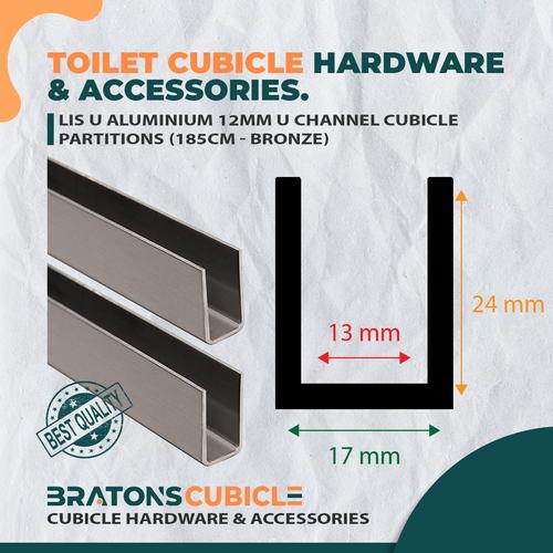 Jual Lis U Aluminium List U Channel Cubicle 12MM (185cm) - Bronze ...