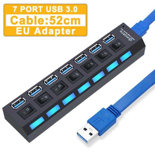 Jual USB Hub Saklar 7 Port USB 3.0 High Speed Extender SWITCH ON/OFF ...