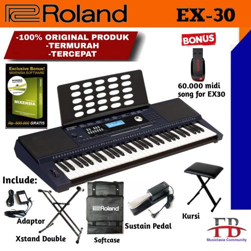 Jual Roland EX30 Arranger Keyboard + Xstand + Pedal / EX 30 / EX-30 / E ...
