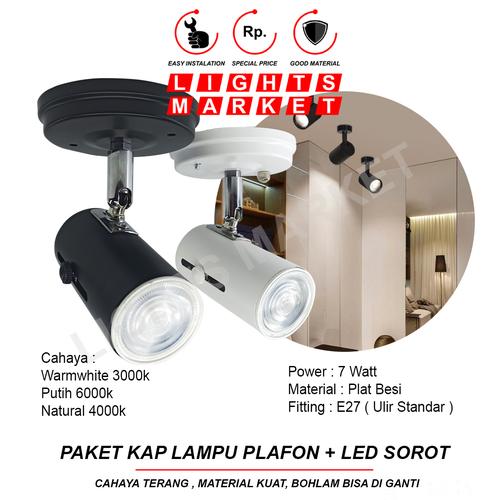 Jual Paket Lampu Plafon Tempel + LED Sorot Spotlight Spot Light E27 ...