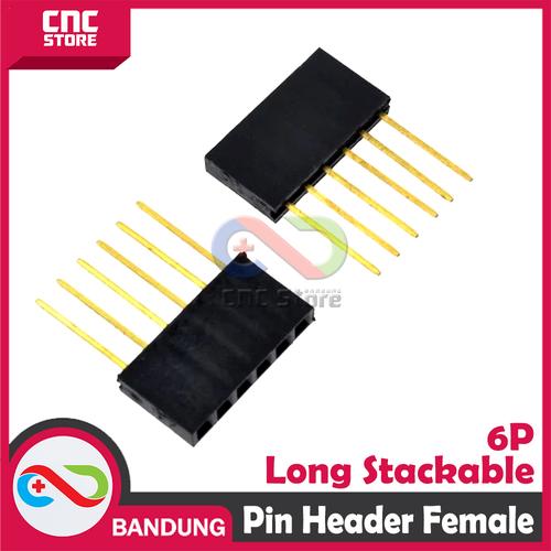Jual [Cnc] Pin Header Female 6 6p 10mm Long Stackable For Arduino Uno ...