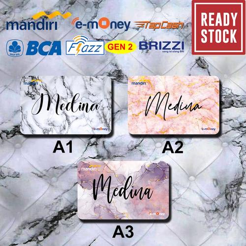 Jual Emoney mandiri flazz bca gen 2 brizzi tap cash custom MARBLE NAME ...