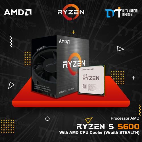 Promo Processor AMD Ryzen 5 5600 AM4 - with AMD Wraight Stealth Cooler ...