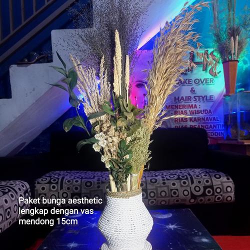 Jual vas buket paket lengkap / bunga kering estetik / bunga rustik ...