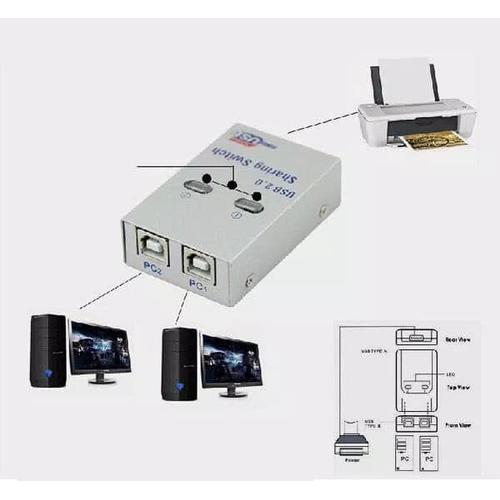 Jual Switch printer usb 2.0 Splitter Printer 2 Port / 1 Printer 2 ...