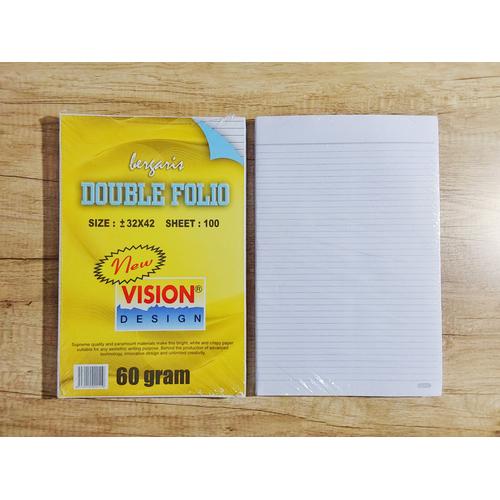 Jual Kertas Double Folio Bergaris Vision / Double Folio vision 100 ...