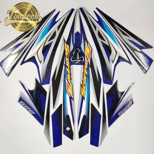 Jual striping yamaha scorpio z 225 2008 silver biru stiker lis body ...