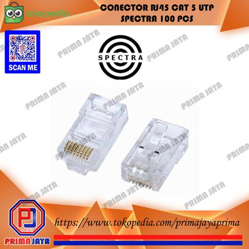 Jual SPECTRA RJ45 konektor LAN UTP conector Cat 5E box isi 100 pcs ...