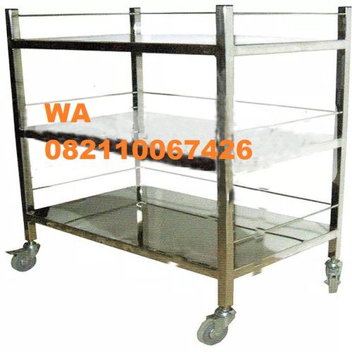 Jual Trolley Troli Laboratorium Rumah Sakit 3 Tingkat Stainless Steel ...