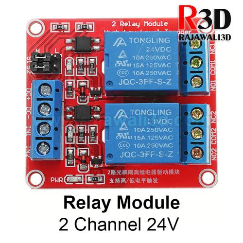 Jual Relay Module 2 Channel 24V Supports High and Low Trigger - Kab ...