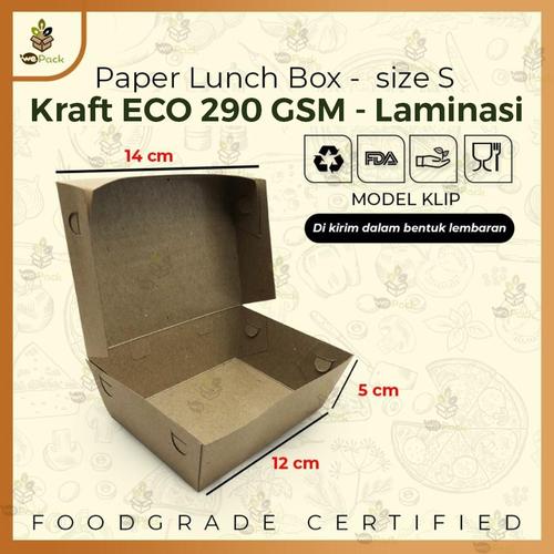 Jual PAPER LUNCH BOX UKURAN S KECIL - KOTAK MAKAN KERTAS - TAKE AWAY ...