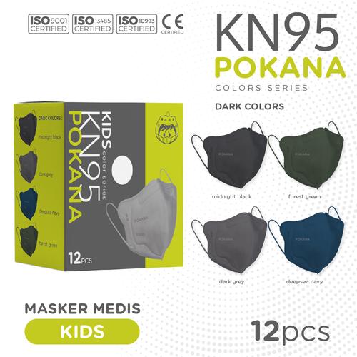 Promo POKANA KN95 6 -ply Earloop Surgical Face Mask Kids - Dark Series ...