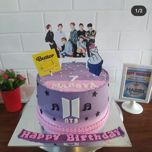 Jual cake ultah bts / kue ulang tahun bts - diameter 20cm - Kota ...