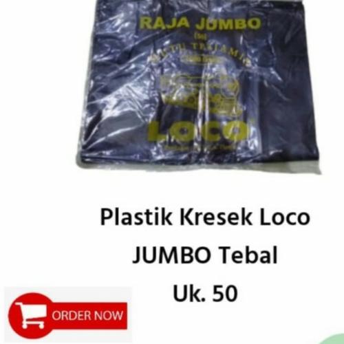 Jual Kantong Plastik Kresek Loco Raja Jumbo UK 50 HITAM TEBAL 1kg 1 ...