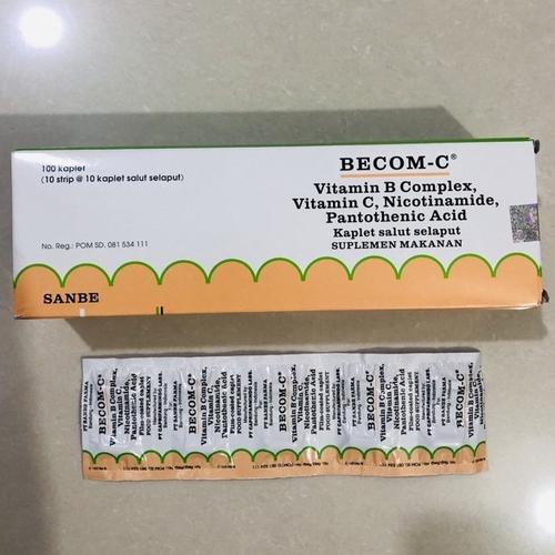 Jual Vitamin Becom C 1 strip isi 10 tablet multivitamin tubuh - Kota ...