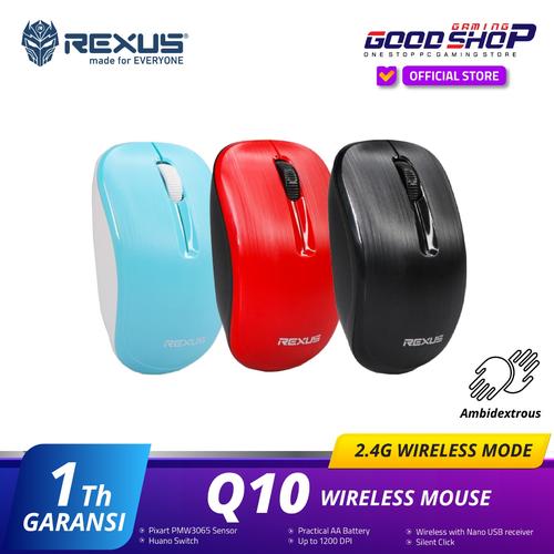 Jual Rexus Mouse Wireless Office Q10 / Q-10 Silent Click - Hitam ...