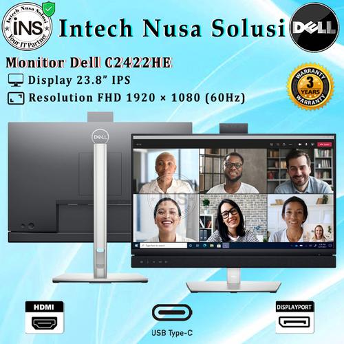 Jual Monitor DELL C2422HE 23.8 Inch IPS 60Hz DP HDMI USB-C 3YR ...