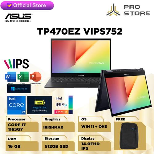 Jual ASUS VIVOBOOK TP470EZ VIPS751 I7 1165G7 16GB 512SSD IRISMAX W11 ...