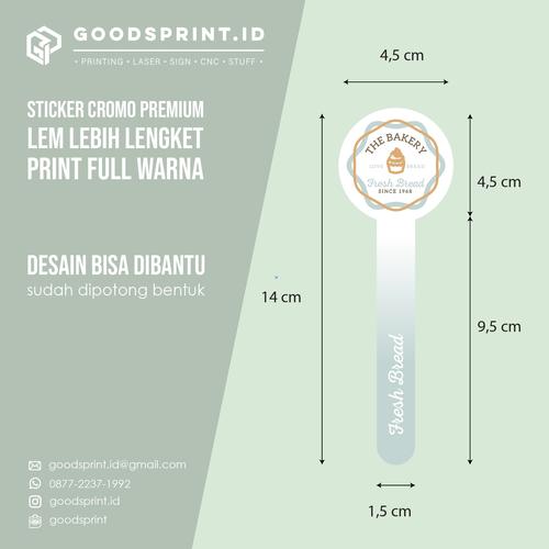 Jual sticker cromo label @600 segel kue kering custom bisa logo sendiri ...