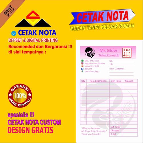 Jual nota full warna 2 ply ( 1/4F 4 buku ) digital print - Jakarta ...