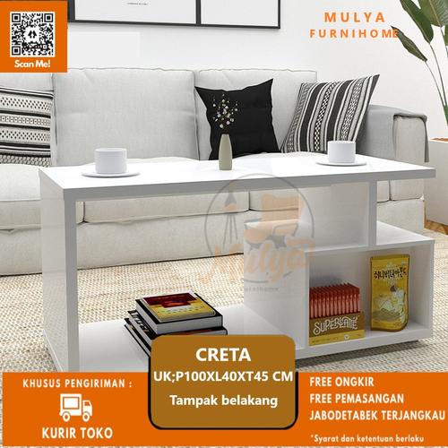 Promo Meja Tamu Minimalis/Meja Sofa/Meja CRETA WHITE - CRETA-black ...