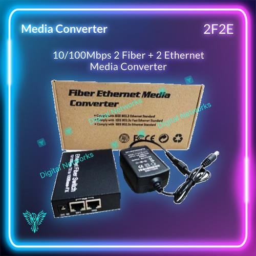 Jual Media Converter 2F2E 2FO 2ETH 10/100Mbps Converter FO 2F2E 2FO ...