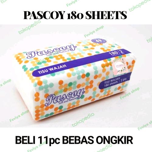 Jual Tisu Tissue PaScoy 180 sheets facial Tissue - 180's PaScoy - 180s ...