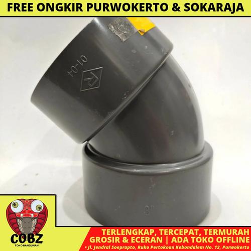 Jual 3 INCH / RUCIKA D-45L DGR ELBOW KNEE KENI 45 DERAJAT FITTING PIPA PVC - Kab. Banyumas ...