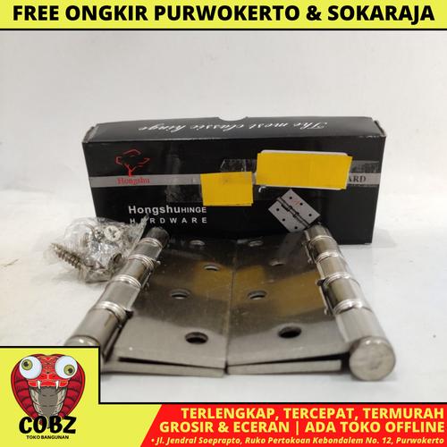 Jual 4 IN X 3 IN X 3 MM / HONGSHU ENGSEL KUPU KUPU JENDELA BESI CHROME ...