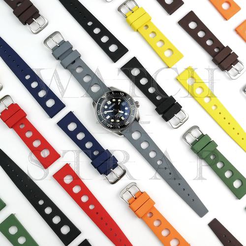 Jual Premium Fluorine Retro Tropic Rally Diver Rubber Watch Strap 20mm ...