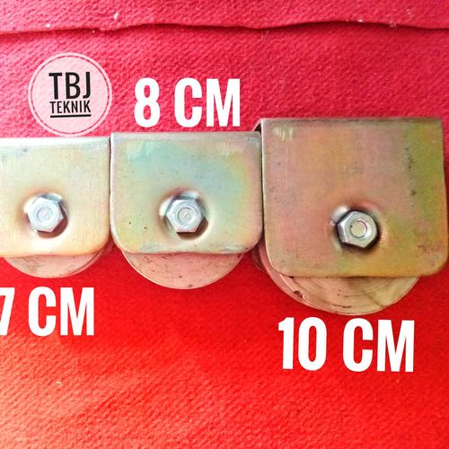 Jual roda pagar besi super 10 cm - rel besi siku, bearing baru - Kab ...