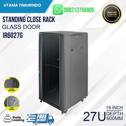 Jual Rack Server INDORACK Glass Door IR6027G Close Rack 27U Depth 600MM ...