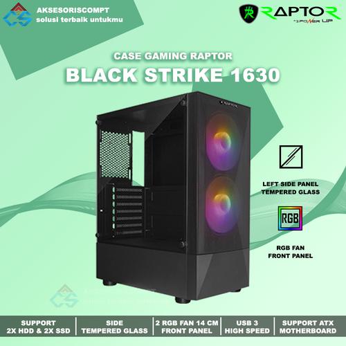 Jual Casing Gaming PowerUp Raptor 1630 Black Free 2 Fan RGB 14 inch ...