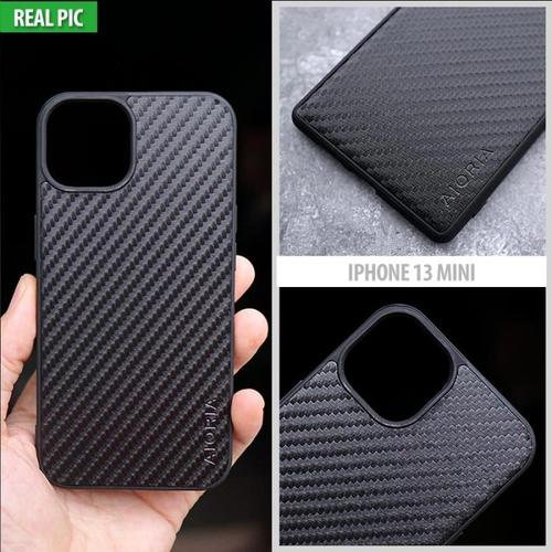Jual Casing iPhone 11 12 13 15 Pro Max Mini AIORIA Carbon Fiber Soft ...