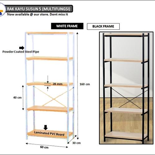 Jual Rak susun 5 / rak kayu / rak sudut / rak serbaguna / rak besi ...