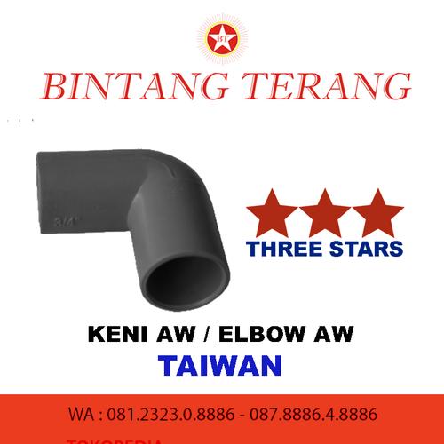 Jual Keni 1/2" Aw Three Stars Taiwan / Elbow Aw PVC 1/2 inch / Knee TS ...