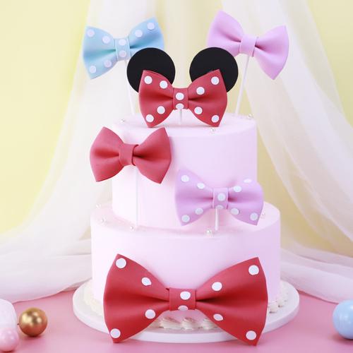 Promo Topper Cake Mickey Minnie Mouse Bow / Pita Dekorasi Kue dan Pita ...