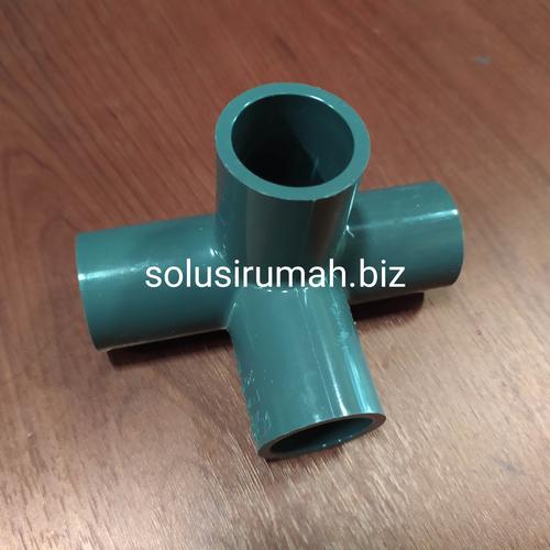 Jual KRES CROSS 3/4 PVC SIKU RAK ¾" PARALON PLASTIK 4 LUBANG SAMBUNGAN ...