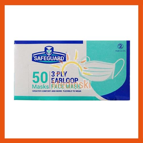 Jual Masker SafeGuard 3-Ply Earloop Surgical Face Mask Medis Bedah Isi ...