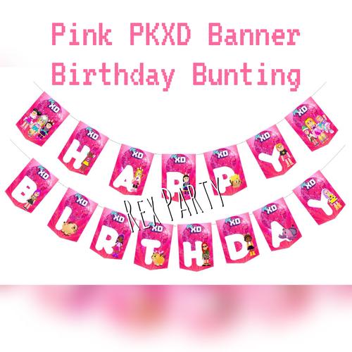 Jual PKXD Pink Banner Birthday Bunting/Banner PKXD Pink/Happy Birthday ...